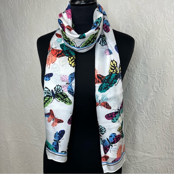 Talbots | Accessories | Talbots Silk Twill Oblong Butterfly Multicolor ...
